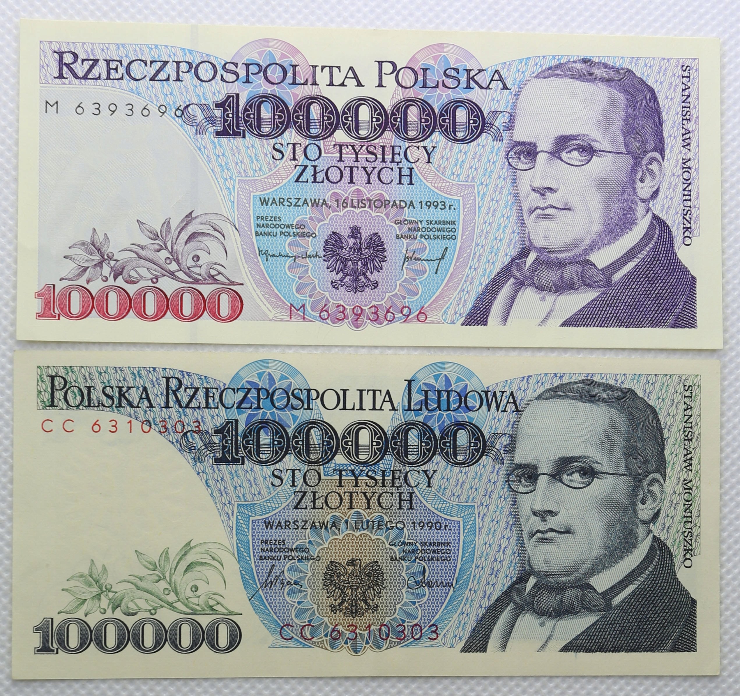 Banknoty PRL 100 000 złotych zestaw 2 szt st. UNC- | archiwum.niemczyk.pl