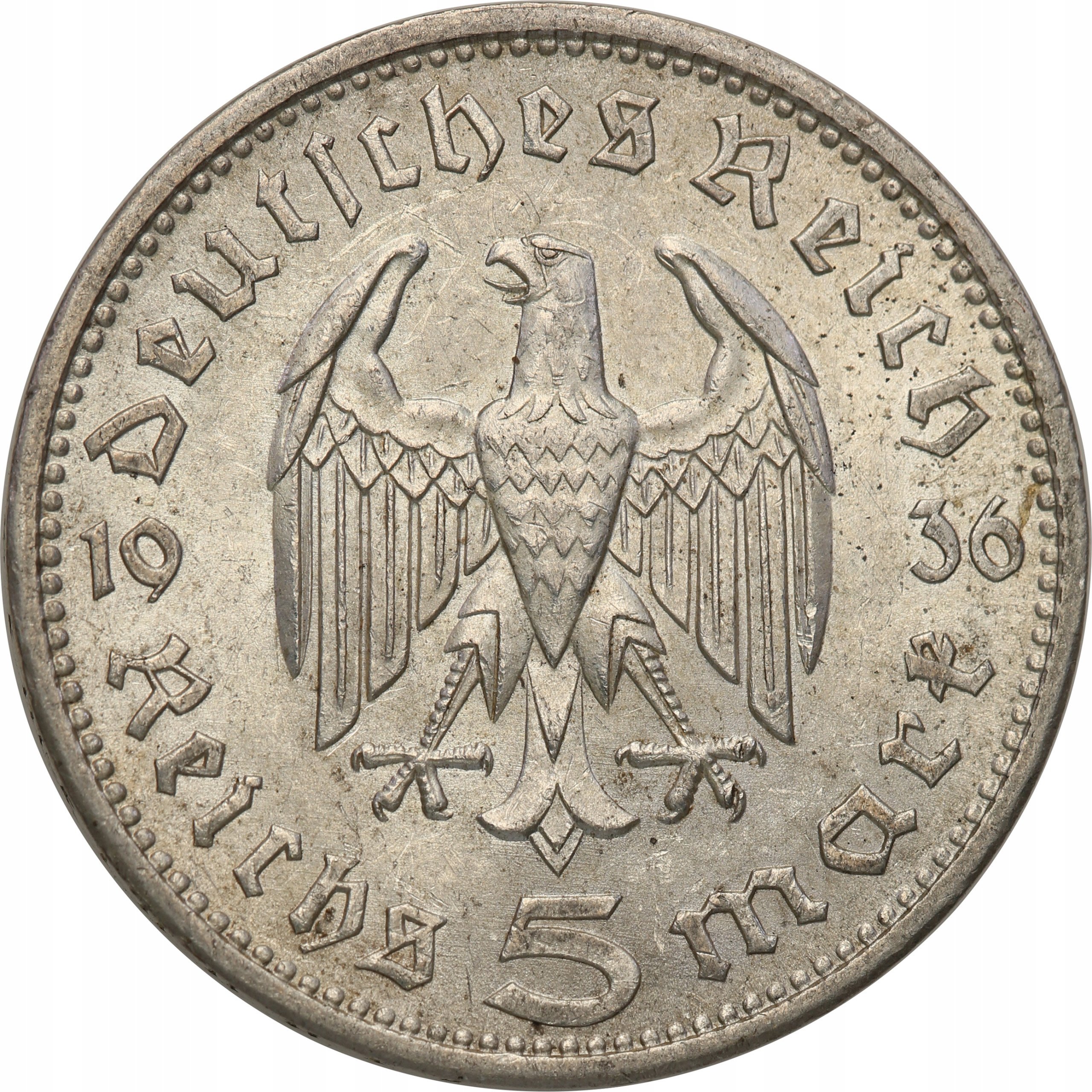 III Rzesza 5 Marek 1936 A Hindenburg st.1- | archiwum.niemczyk.pl
