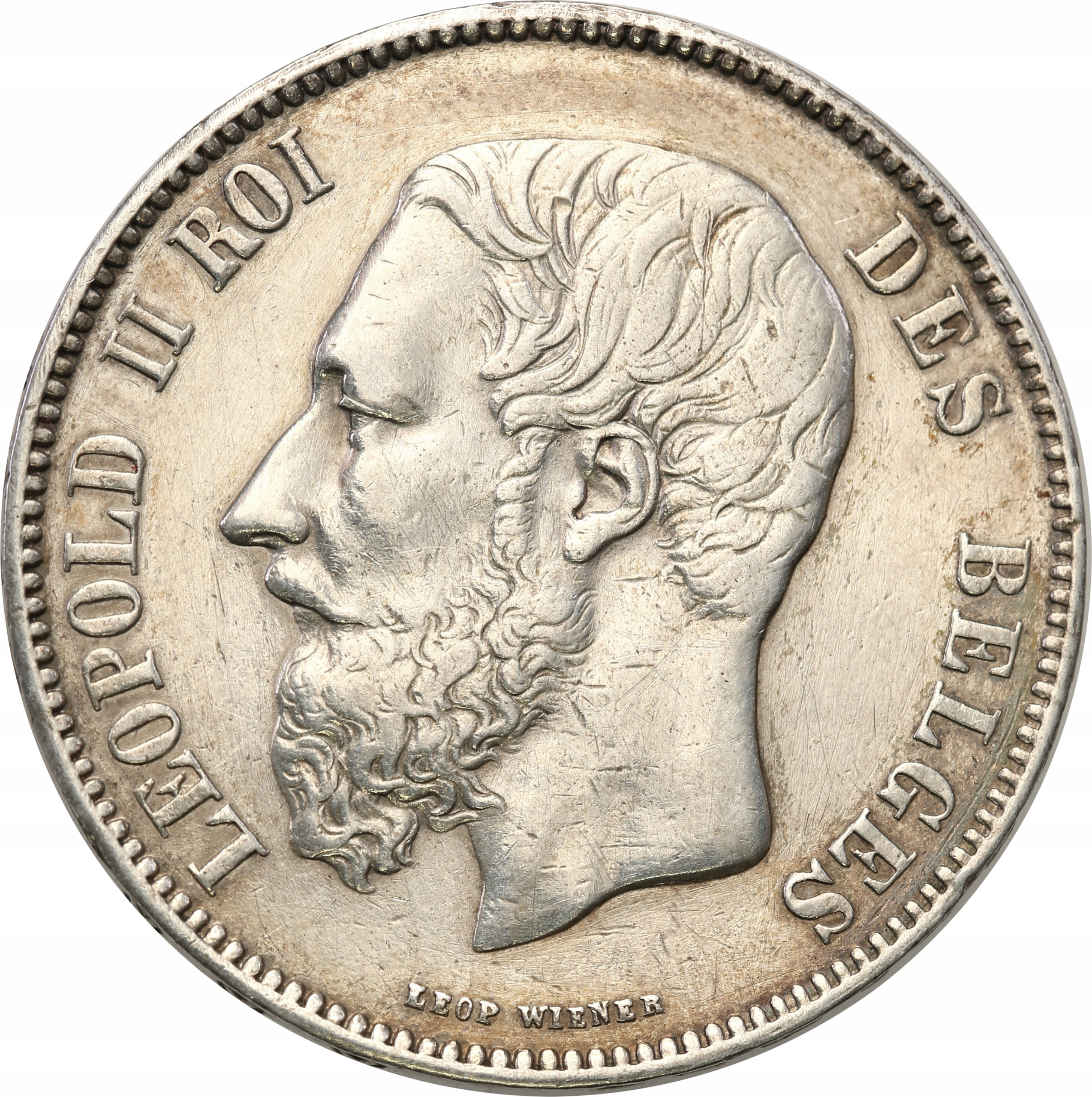 Belgia 5 franków 1869 st.3+ | archiwum.niemczyk.pl