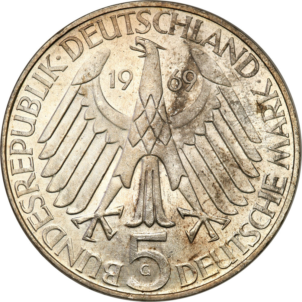 Niemcy, RFN. 5 marek 1969 G, Theodor Fontane | archiwum.niemczyk.pl