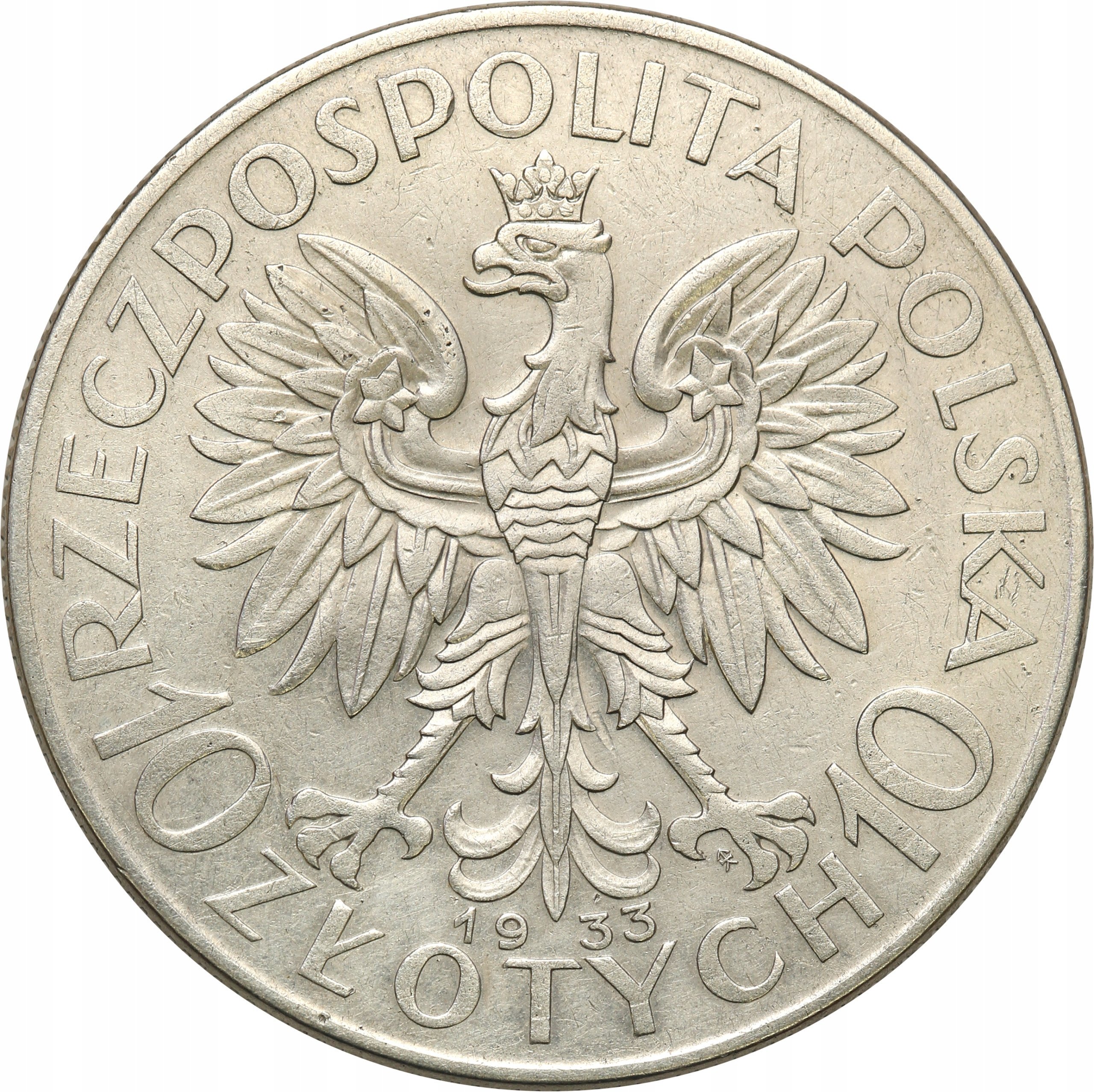 II RP. 10 złotych Głowa Kobiety 1933 | archiwum.niemczyk.pl