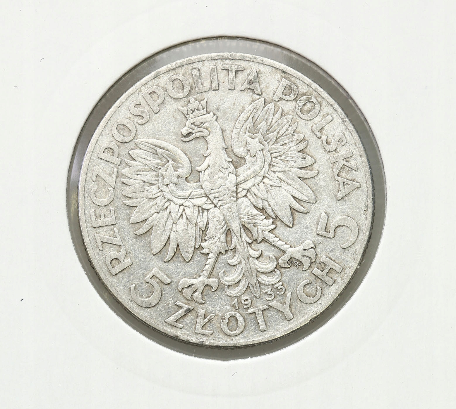 II RP. 5 złotych 1933 głowa kobiety | archiwum.niemczyk.pl