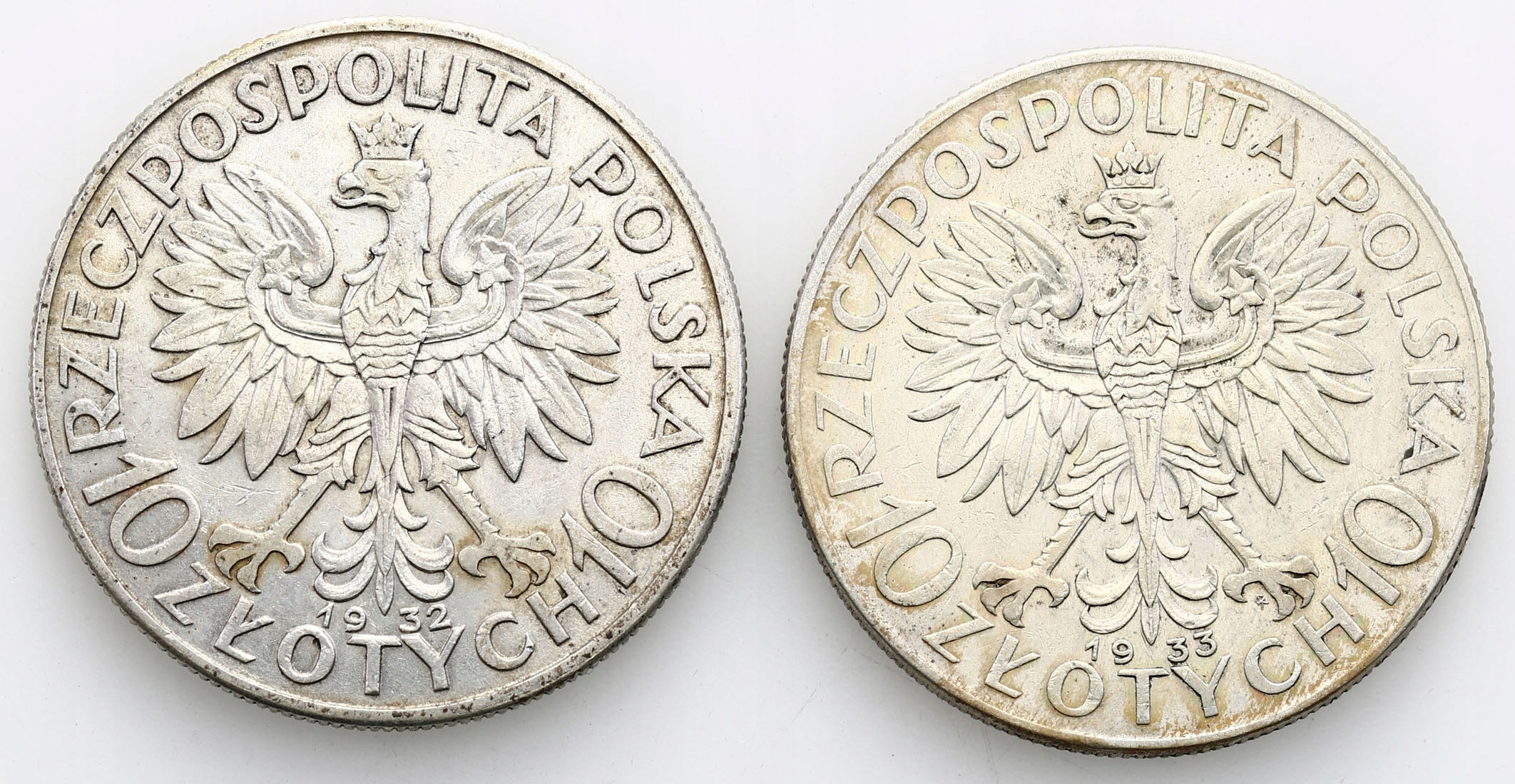 II RP. 10 złotych Głowa Kobiety 1933-1934 | archiwum.niemczyk.pl