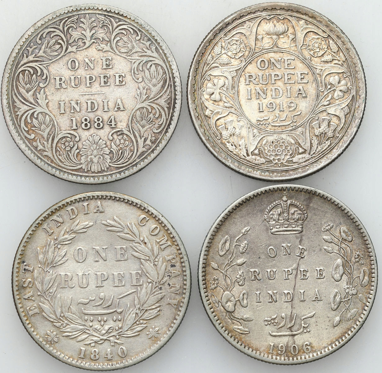 Indie. Zestaw Rupii SREBRO – 3 szt | archiwum.niemczyk.pl