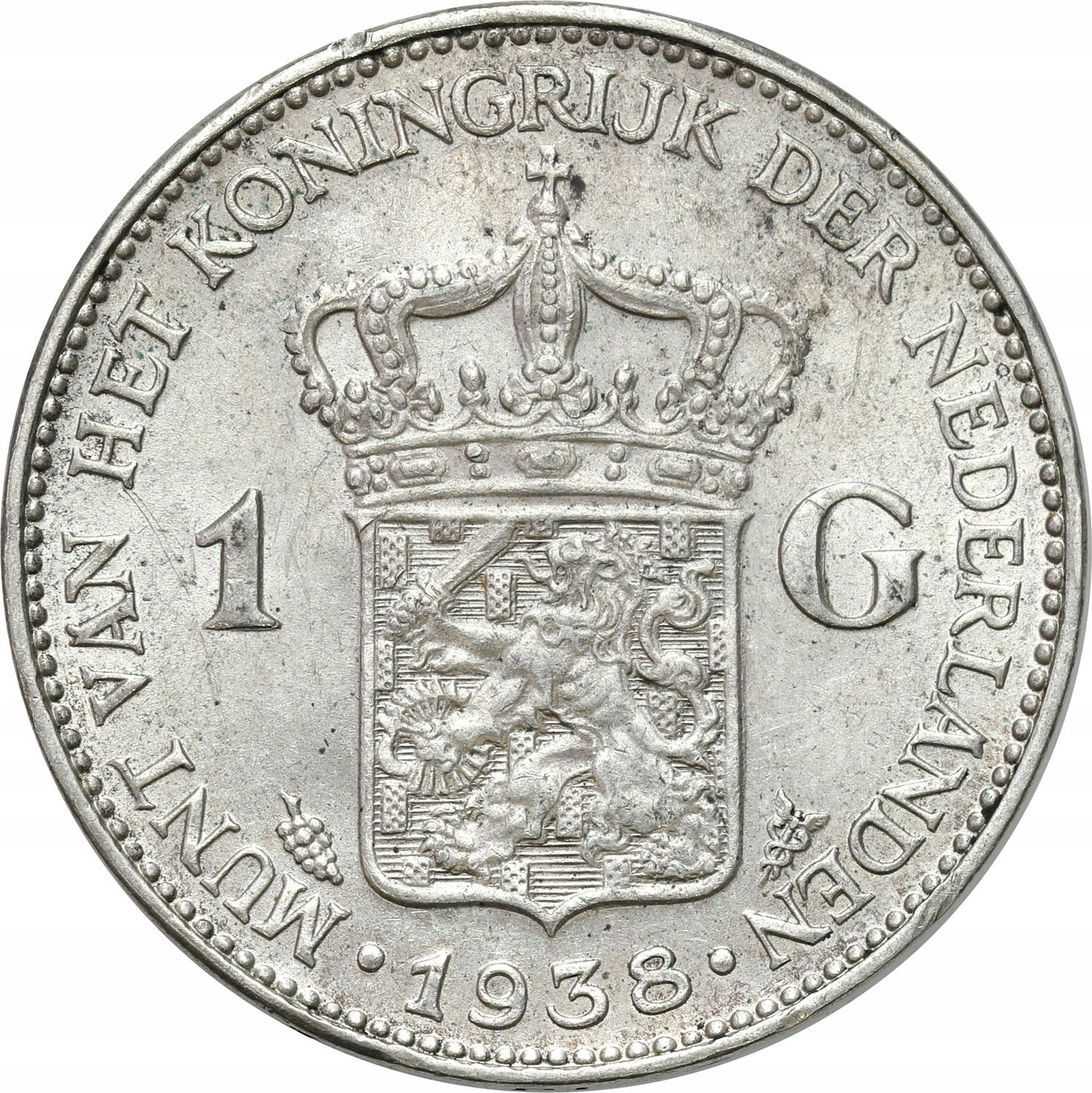 Holandia. 1 gulden 1938 - SREBRO | archiwum.niemczyk.pl