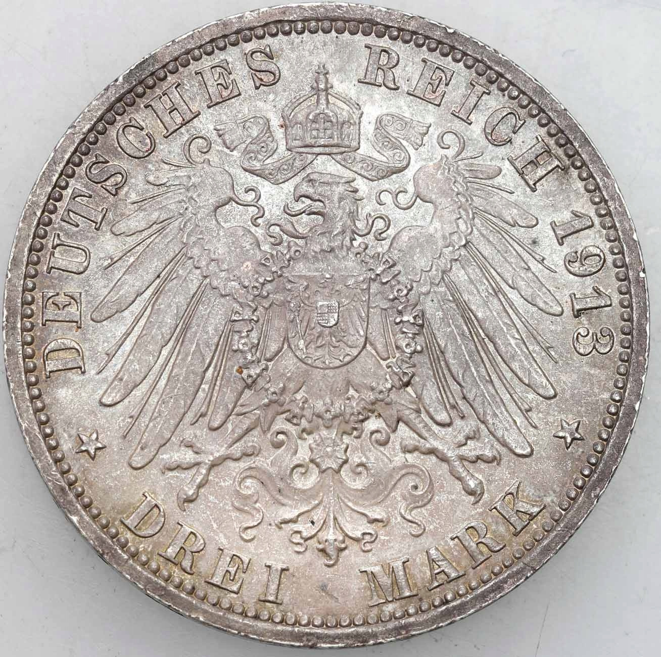 Niemcy, Prusy. 3 marki 1913 A, Berlin | archiwum.niemczyk.pl