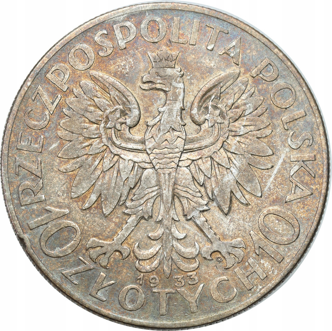 II RP. 10 złotych 1933 głowa kobiety | archiwum.niemczyk.pl