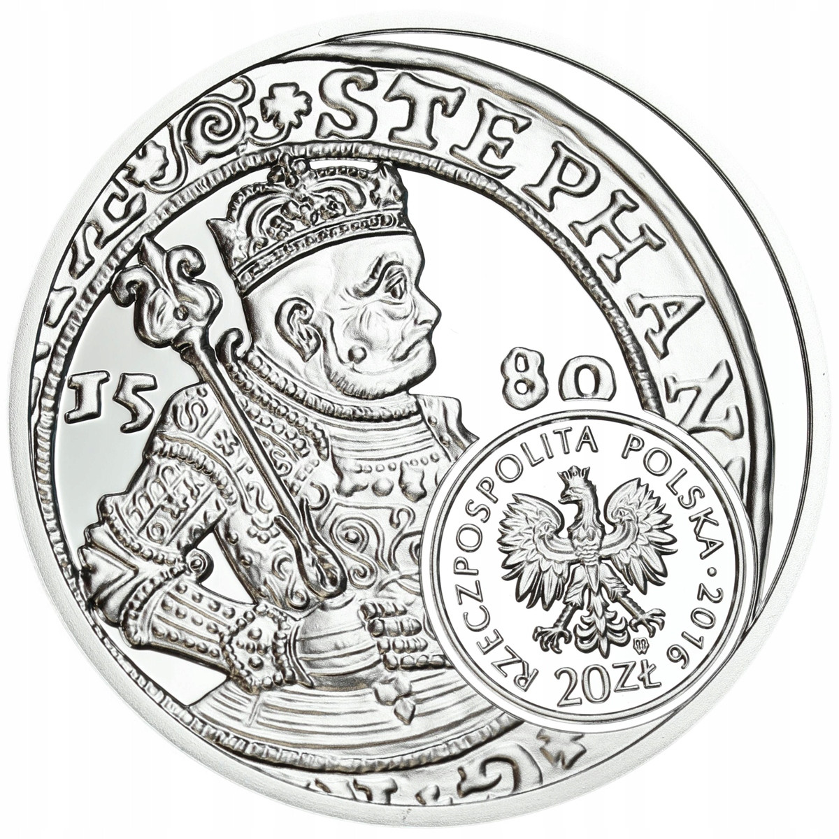 20 złotych 2016 TALAR 1580 Batory – SREBRO | archiwum.niemczyk.pl
