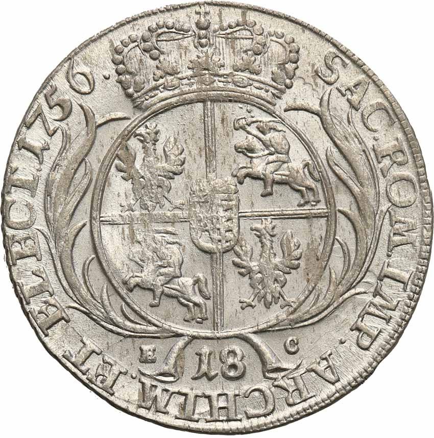 August III Sas. Ort (18 groszy) 1756, Lipsk | archiwum.niemczyk.pl