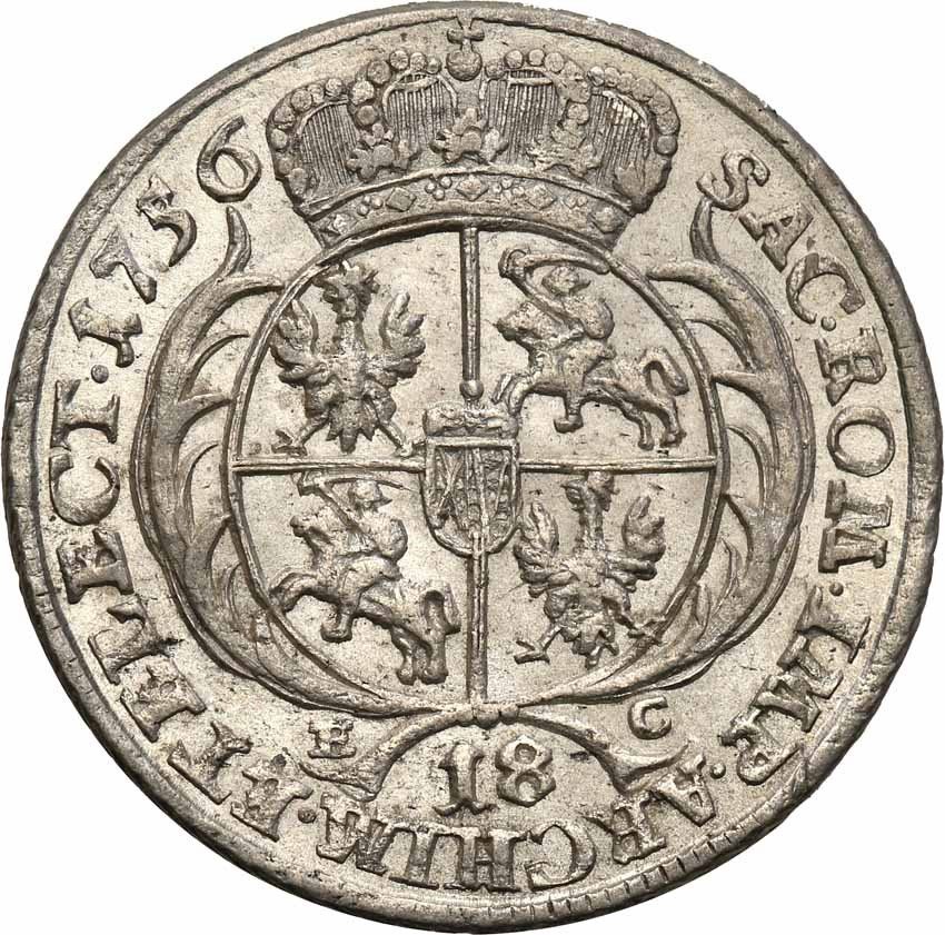 August III Sas. Ort (18 groszy) 1756, Lipsk | archiwum.niemczyk.pl