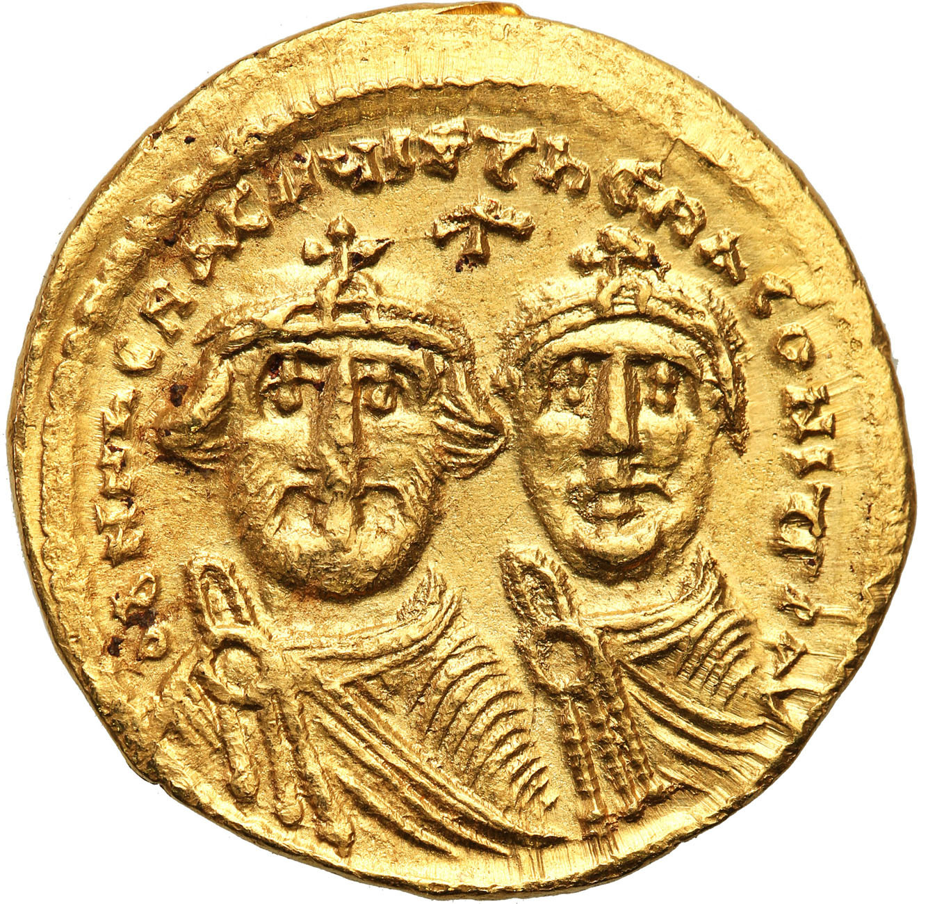 Bizancjum. Constans II i Constantinus IV. (641-668). Solidus 654-659 ...