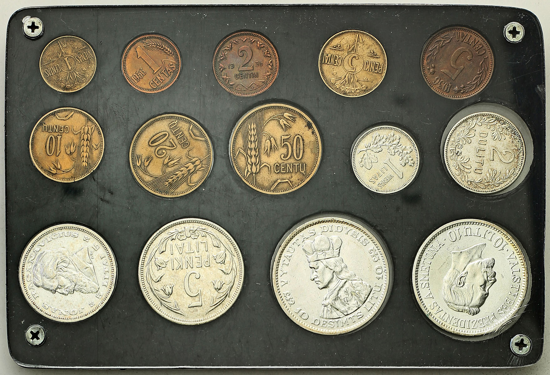 Litwa. 1 centas do 10 litu 1925 - 1938, zestaw 14 monet | archiwum ...