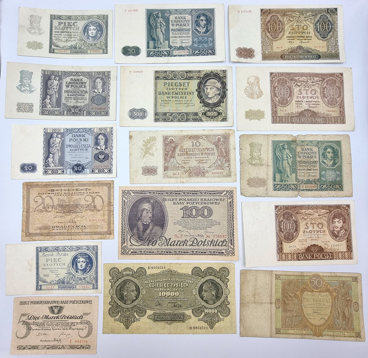 Polska II RP / PRL. Banknoty i bony, zestaw 35 sztuk | archiwum.niemczyk.pl