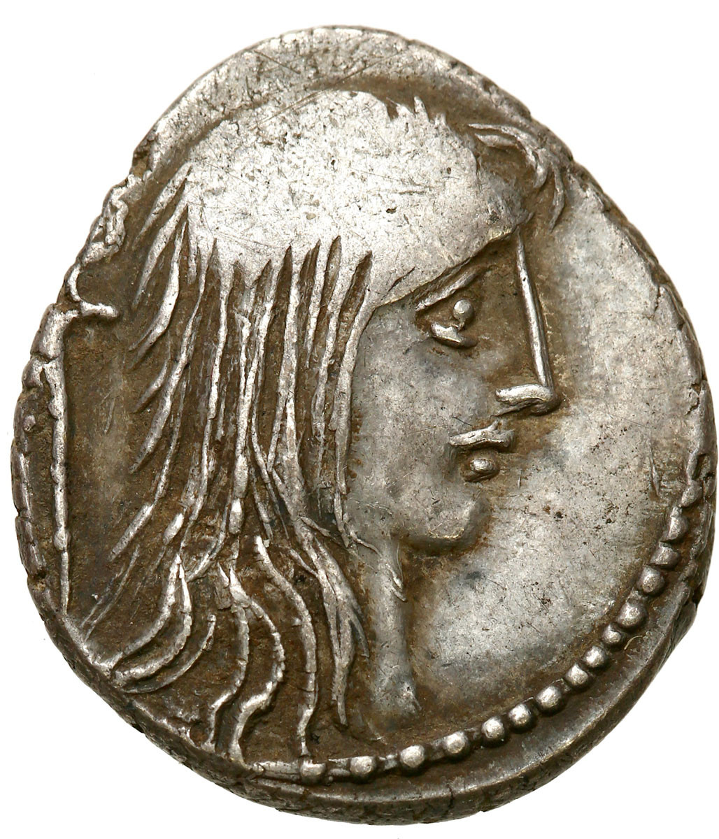 Republika Rzymska. L. Hostilius Saserna, 48 p. n. e. Denar, Rzym ...