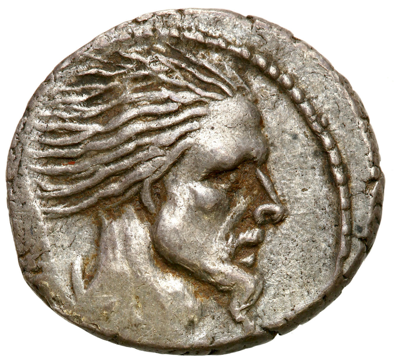 Republika Rzymska. L. Hostilius Saserna, 48 p. n. e. Denar, Rzym ...