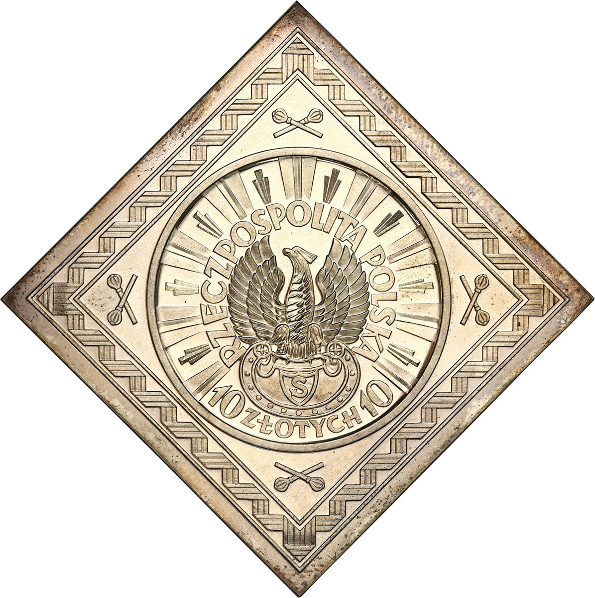 PRÓBA. KLIPA 10 złotych 1934 Piłsudski - Orzeł strzelecki - WYŚMIENITY ...