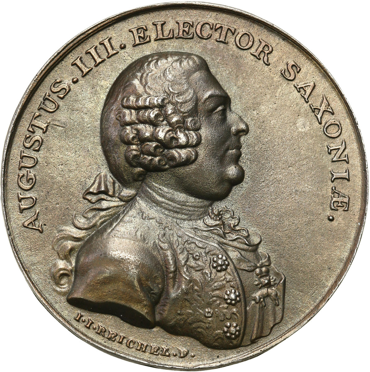 Medal August III Sas - Suita królewska - wykonawca huta Białogon ...