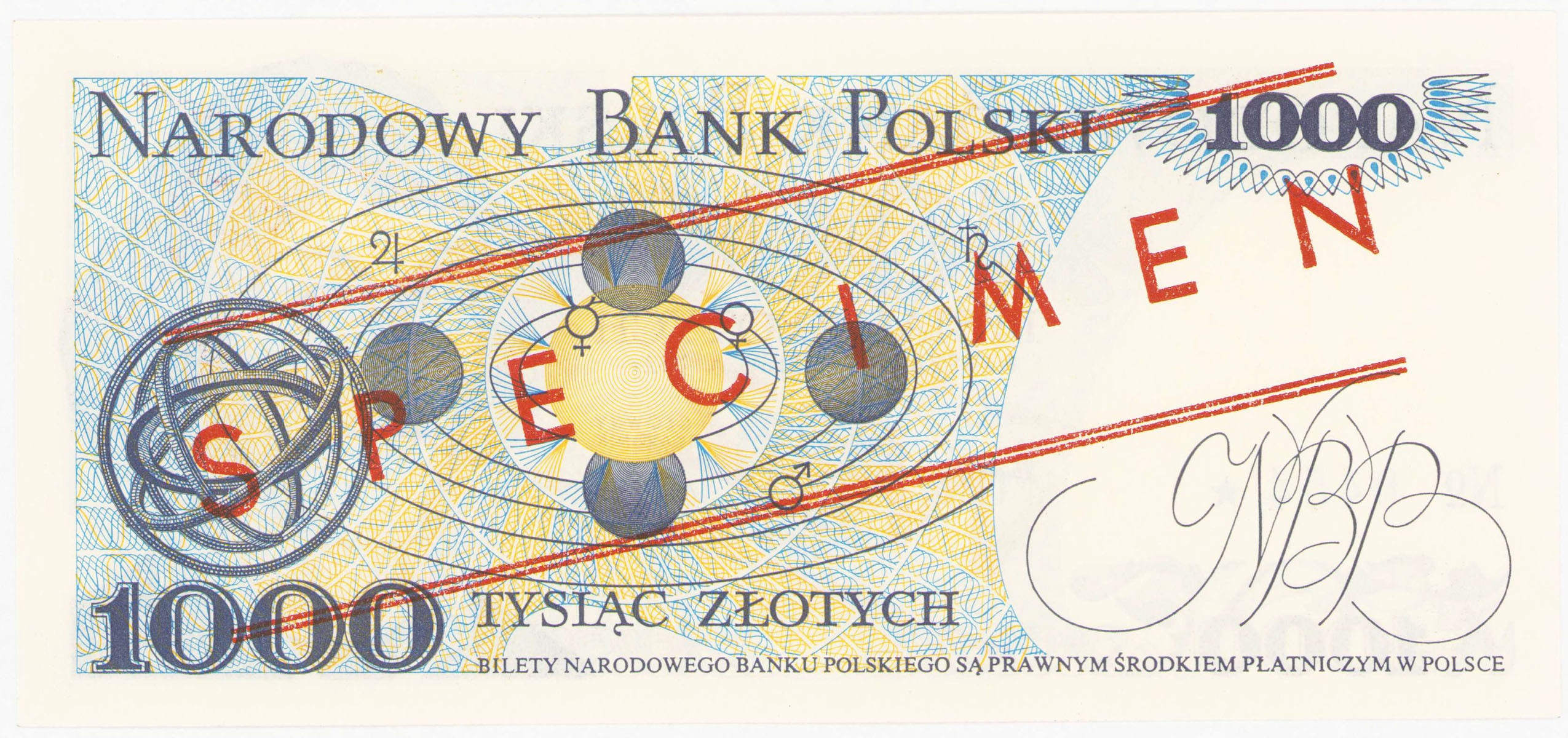 WZÓR / SPECIMEN. 1.000 złotych 1982 seria DC | archiwum.niemczyk.pl