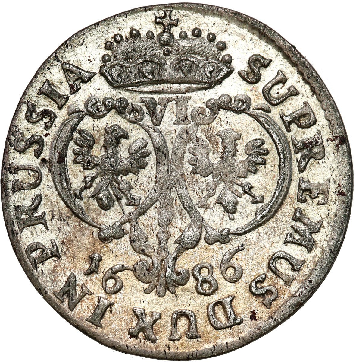 Niemcy, Prusy, Fryderyk Wilhelm (1640-1688). Szóstak (6 groszy) 1686 BA ...