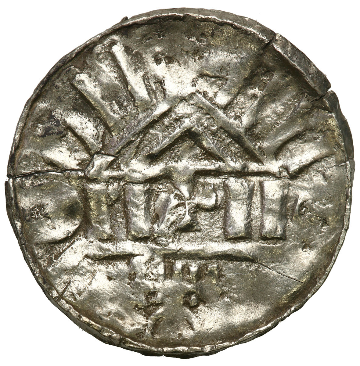Niemcy, Saksonia. Denar krzyżowy X wiek | archiwum.niemczyk.pl