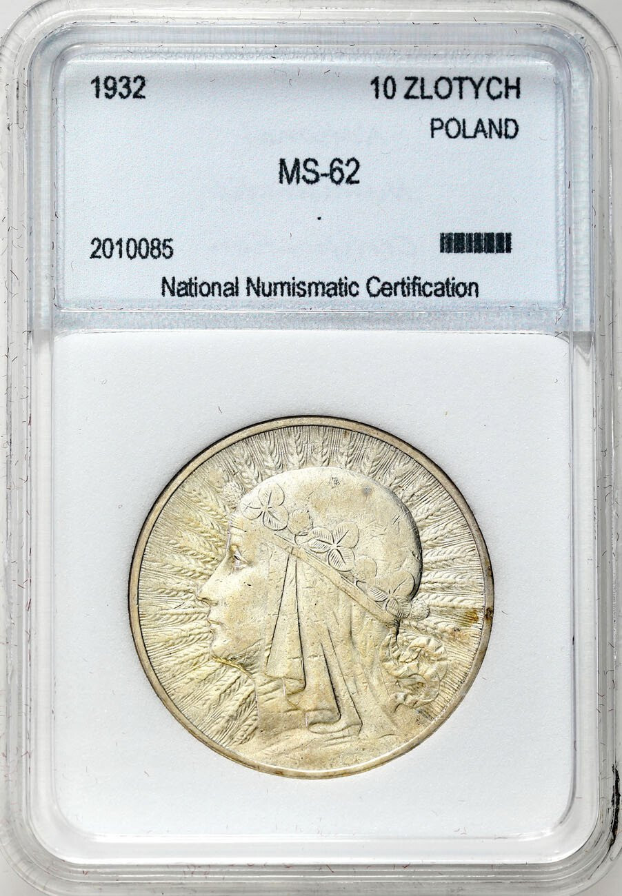 II RP. 10 złotych 1932 głowa kobiety (bez znaku) | archiwum.niemczyk.pl