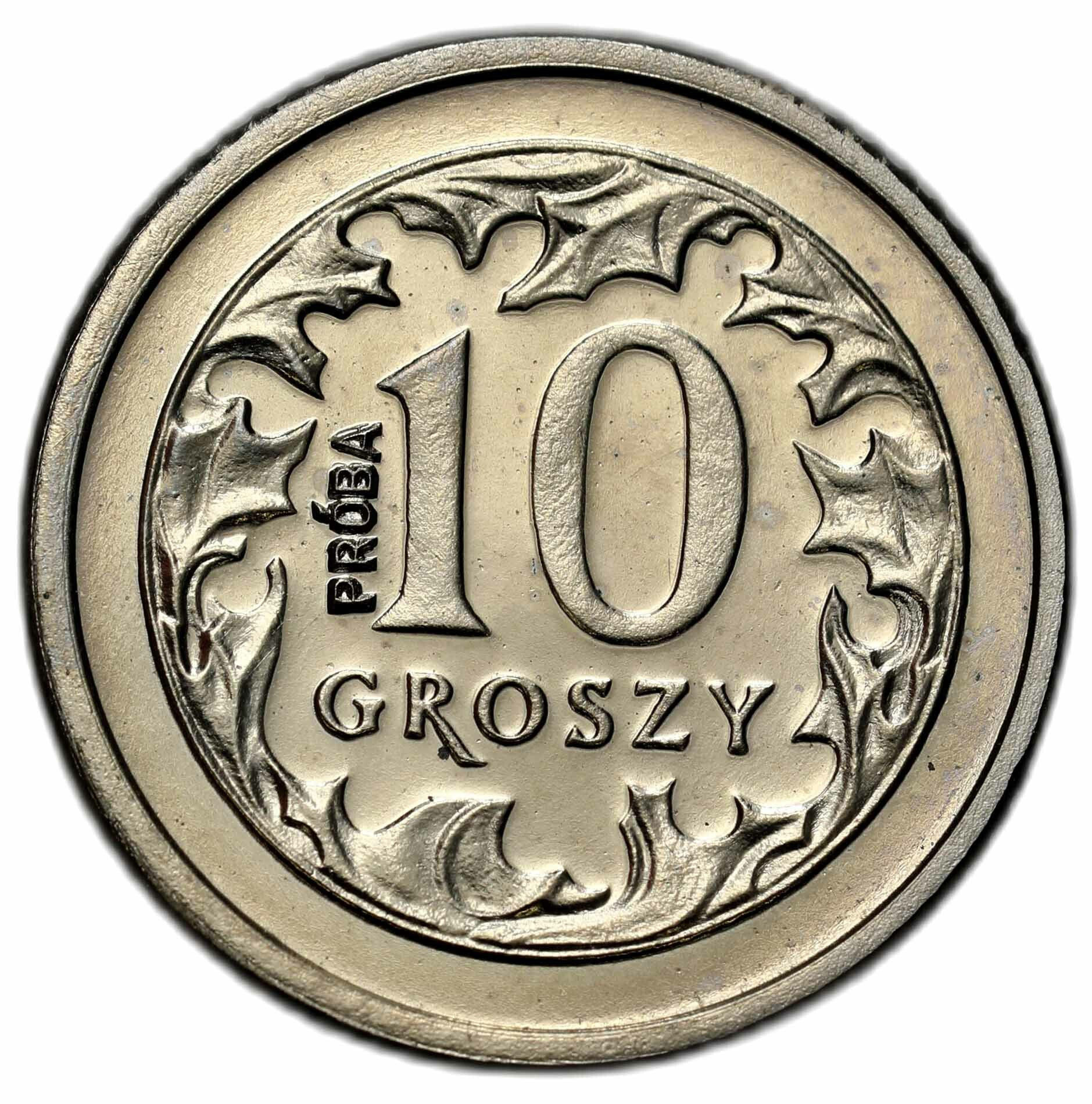 III RP. PRÓBA Nikiel 10 groszy 1990 | archiwum.niemczyk.pl