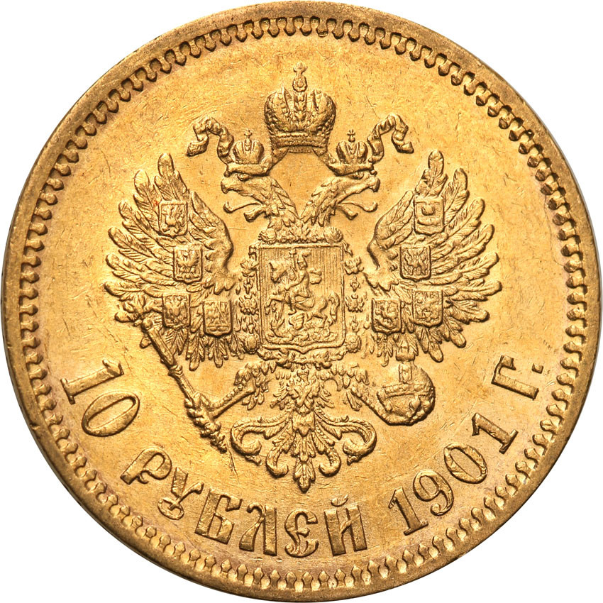 Rosja Mikołaj II 10 Rubli 1901 FZ st.1- | archiwum.niemczyk.pl
