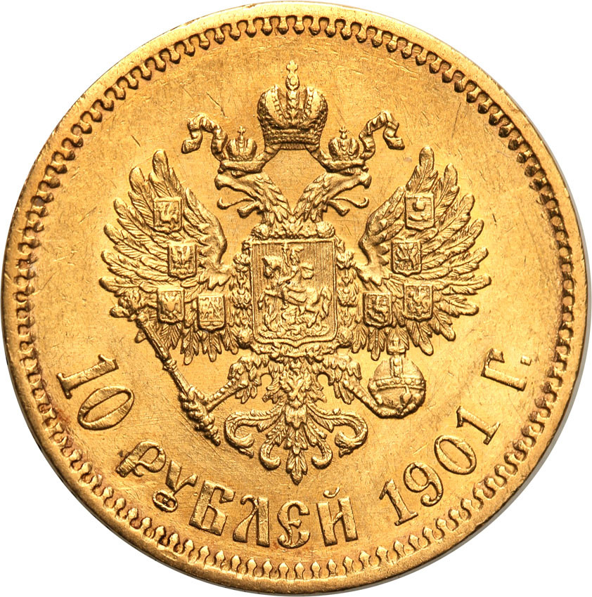 Rosja Mikołaj II 10 Rubli 1901 AP st.1- | archiwum.niemczyk.pl