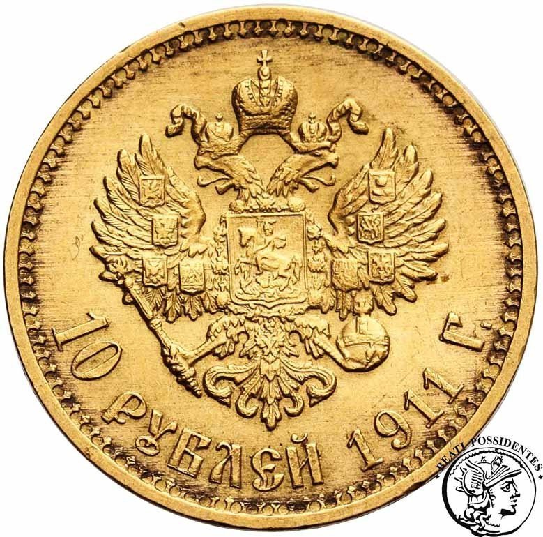 Rosja 10 Rubli 1911 Mikołaj II st. 2/2+ | archiwum.niemczyk.pl