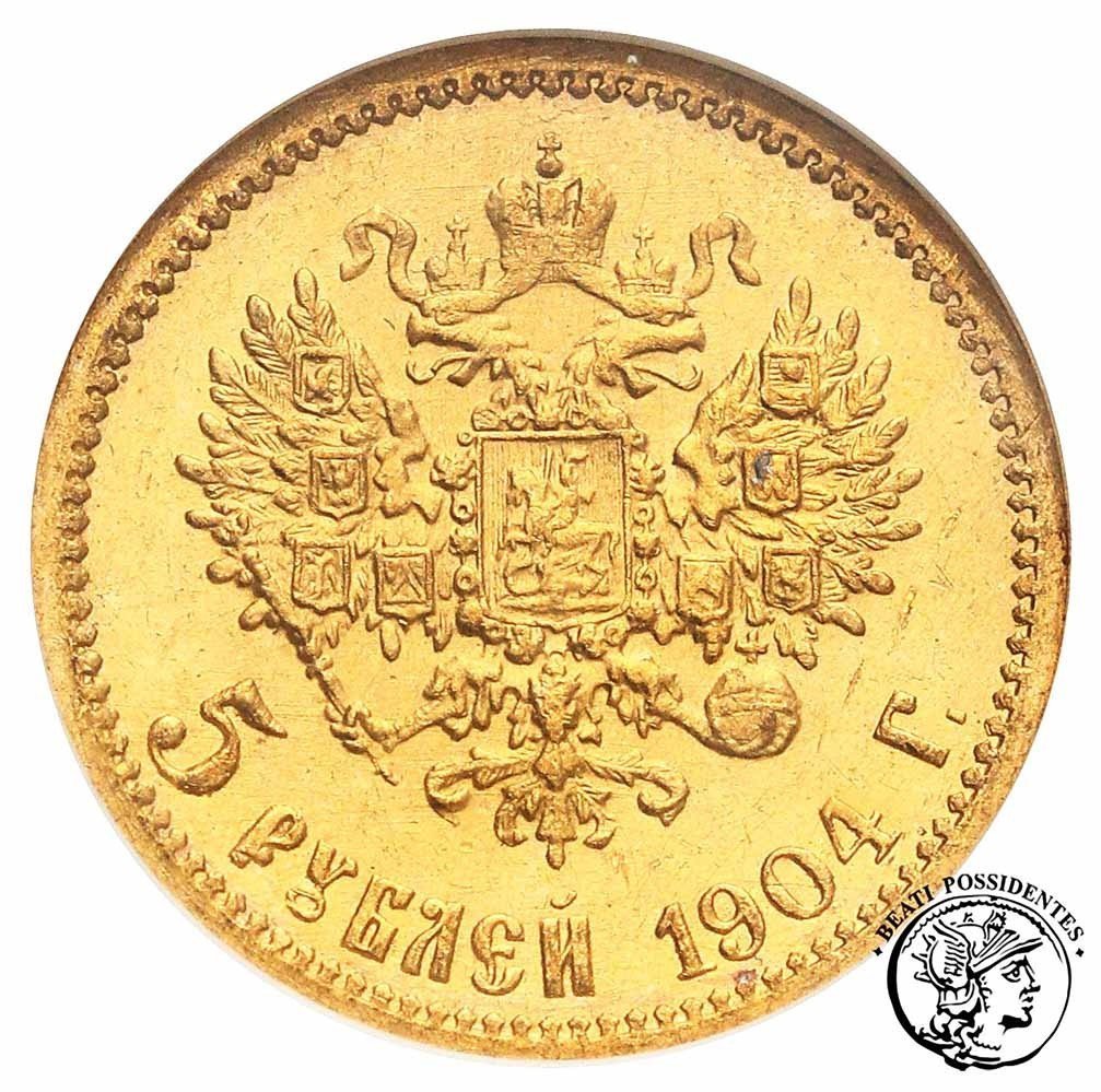 Rosja 5 rubli 1904 Mikołaj II NGC MS63 | archiwum.niemczyk.pl