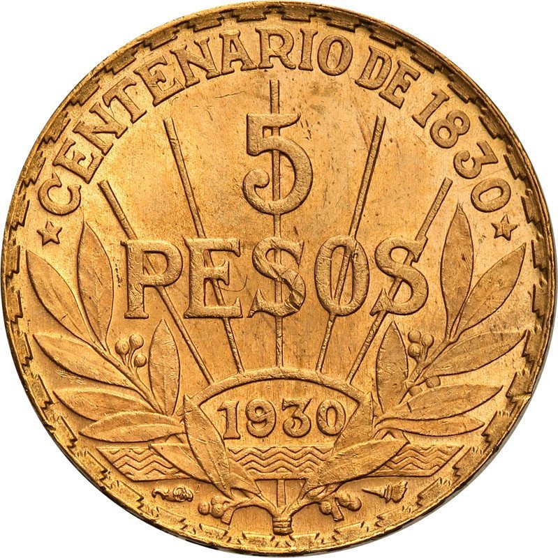 Urugwaj 5 Pesos 1930 st. 1 | archiwum.niemczyk.pl Urugwaj 5 Pesos 1930 st. 1 | archiwum.niemczyk.pl