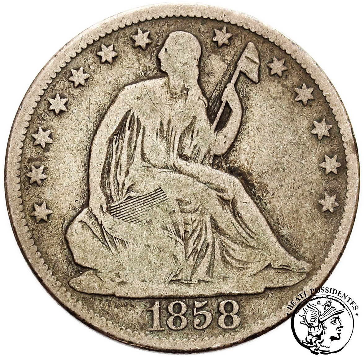 USA, 1/2 $ dolara 1858 st.3 | archiwum.niemczyk.pl